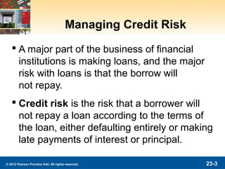 Risk management in financial institution | PPT