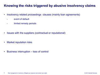 Risk Management In Insolvency | PDF
