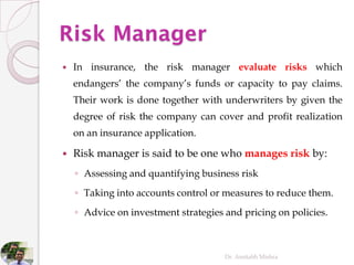 Risk management in Life Insurance by Dr. Amitabh Mishra | PDF