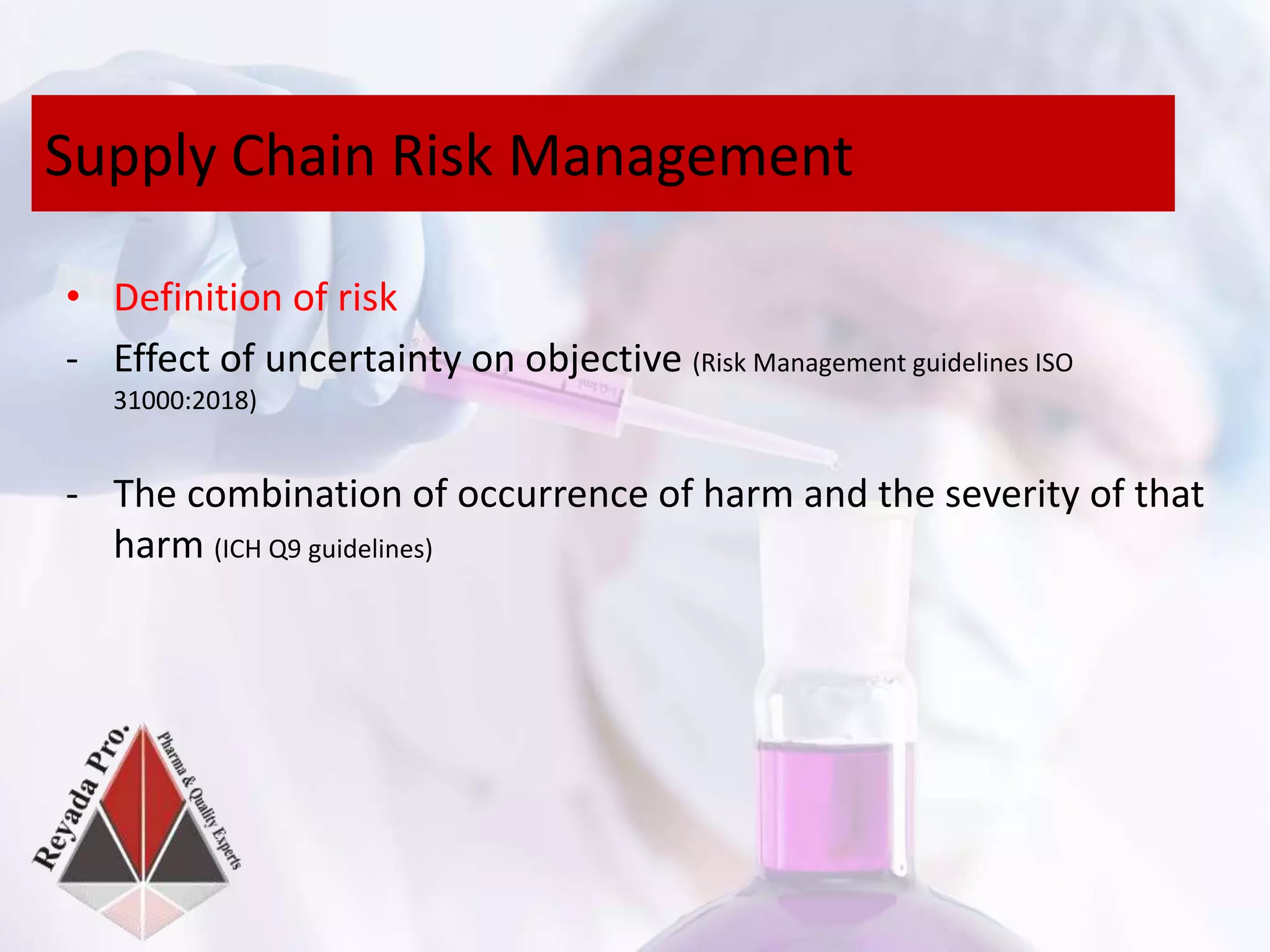 Risk management in pharmaceutical supply chain | PPTX
