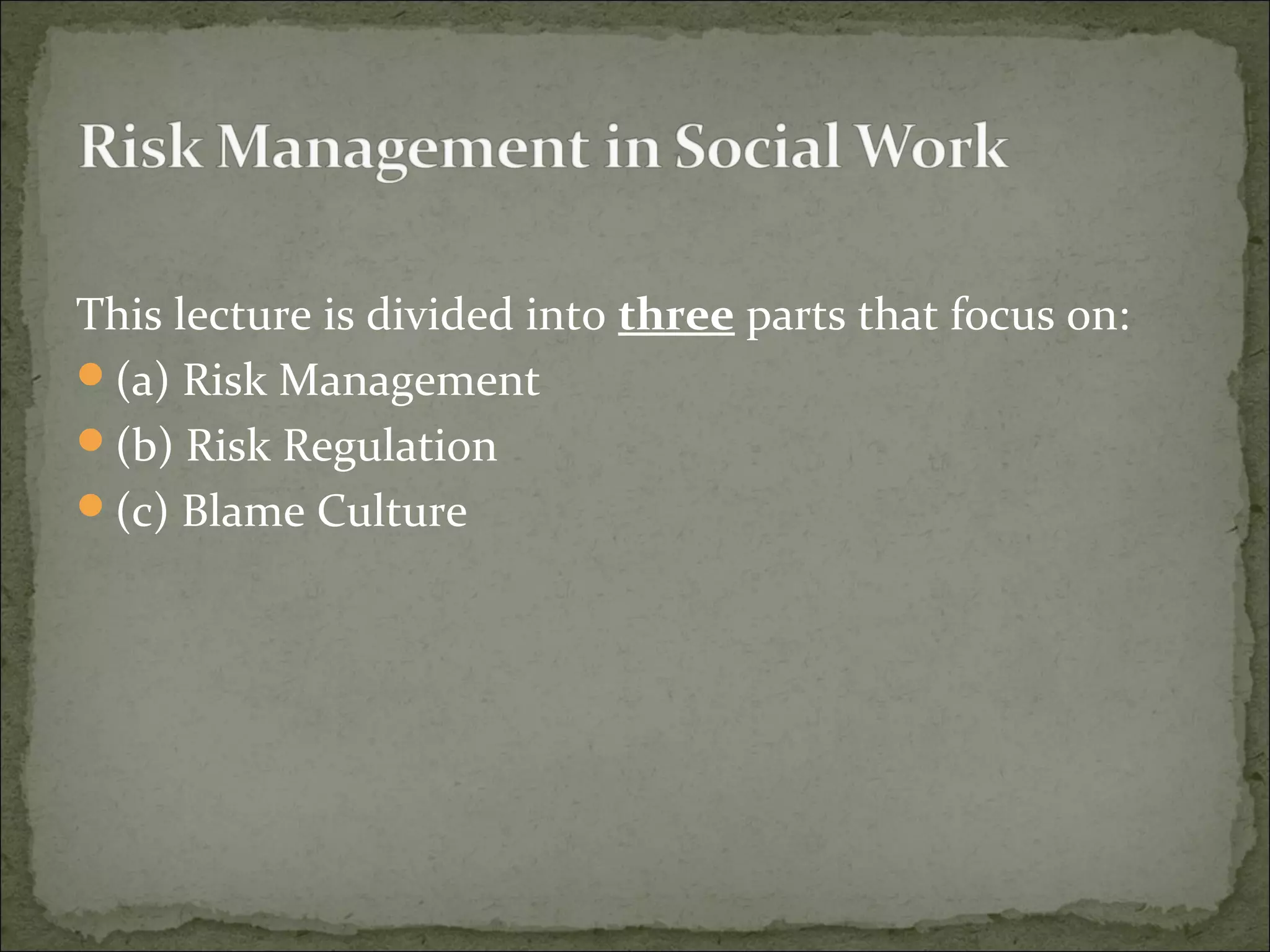 Risk Assessment and Social Work | PPT