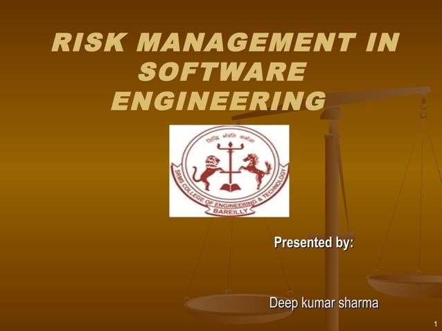 Risk management in software engineering | PPT