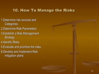 Risk management in software engineering | PPT