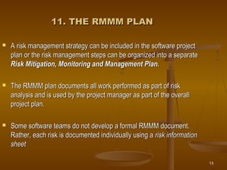 Risk management in software engineering | PPT