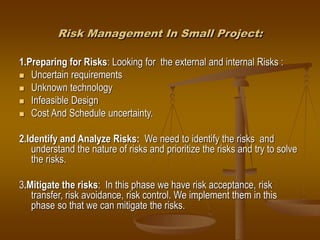Risk management in software engineering | PPT