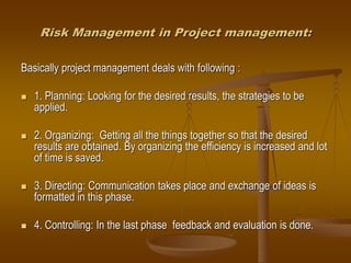 Risk management in software engineering | PPT