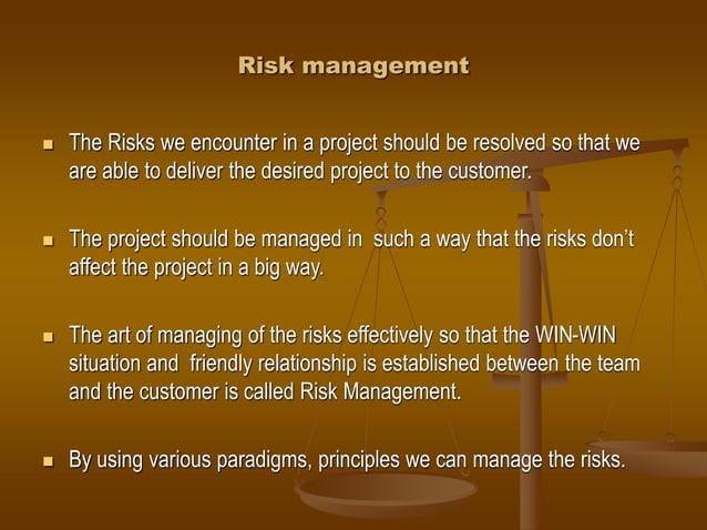 RISK MANAGEMENT IN SOFTWARE ENGINEERING.ppt | Business Administration ...