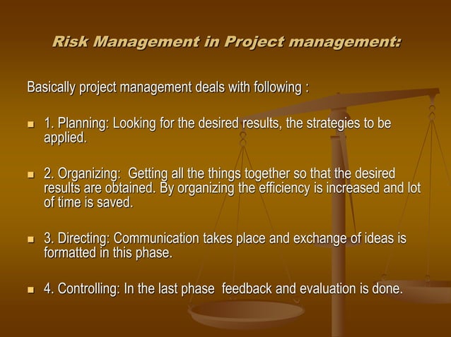 RISK MANAGEMENT IN SOFTWARE ENGINEERING.ppt | Business Administration ...