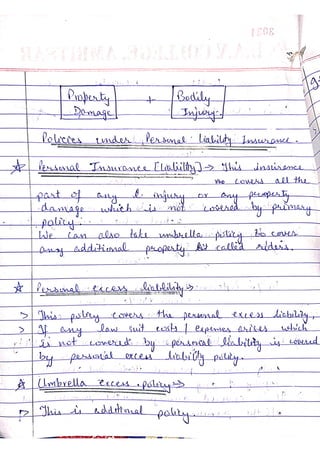 Risk management and insurance | B.COM SEM-6TH | Hand written Notes | by ...
