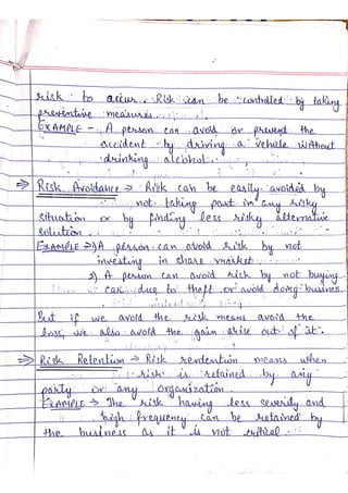 Risk management and insurance | B.COM SEM-6TH | Hand written Notes | by ...