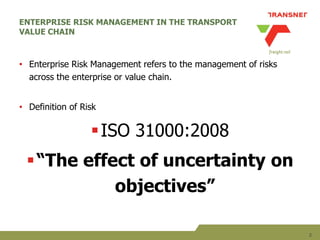 Risk management in the transport value chain | PPT