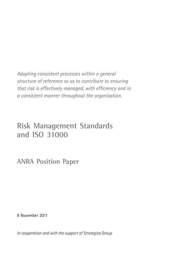 Risk management & ISO 31000 | PDF