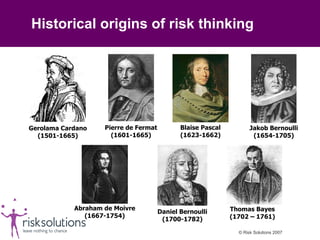 Risk management is not just a part of good management - it is all of it ...