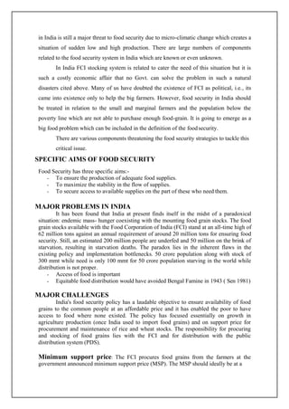 Risk management orientated food security information system report ...