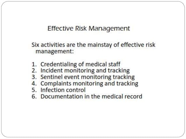 Healthcare Risk management overview | PPTX