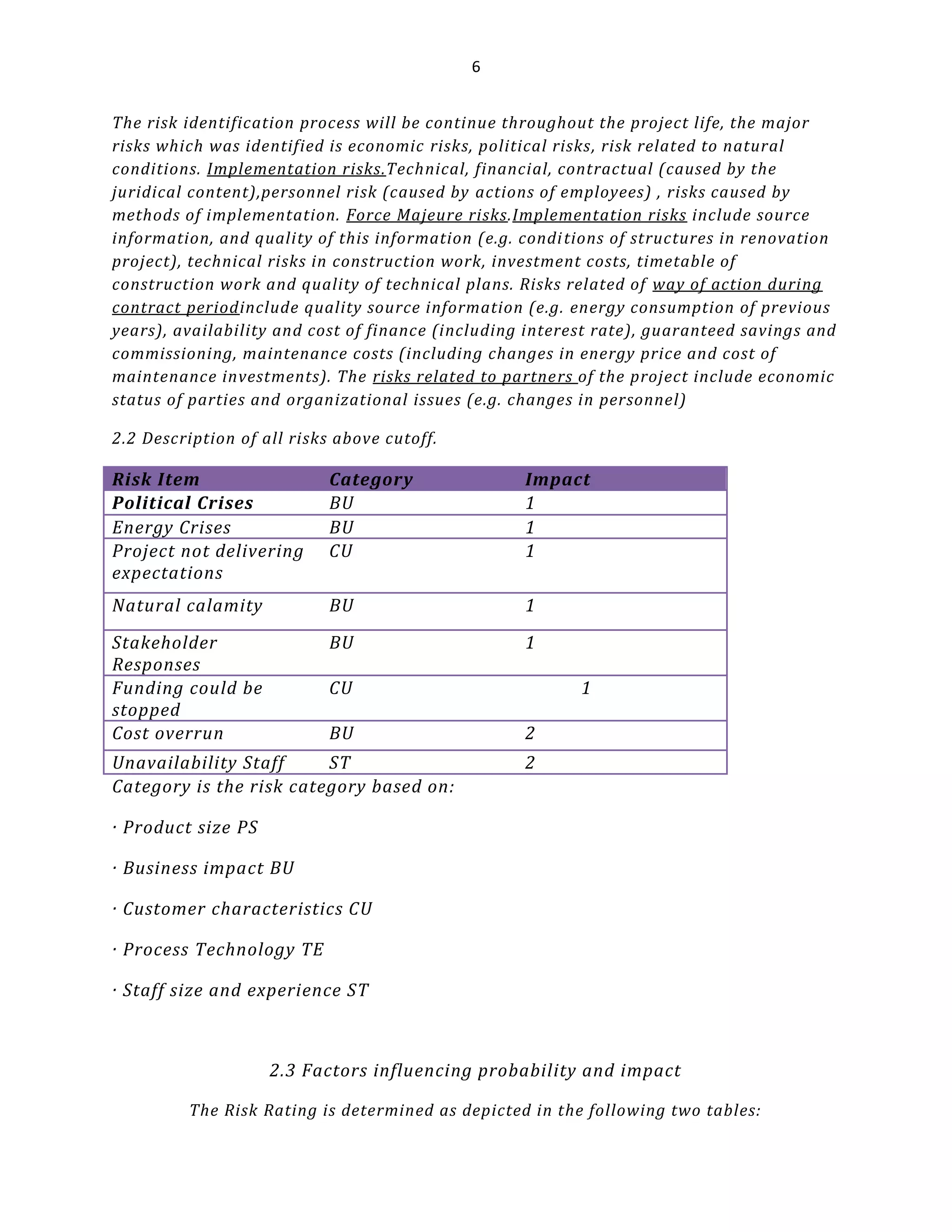 Risk management plan | DOCX