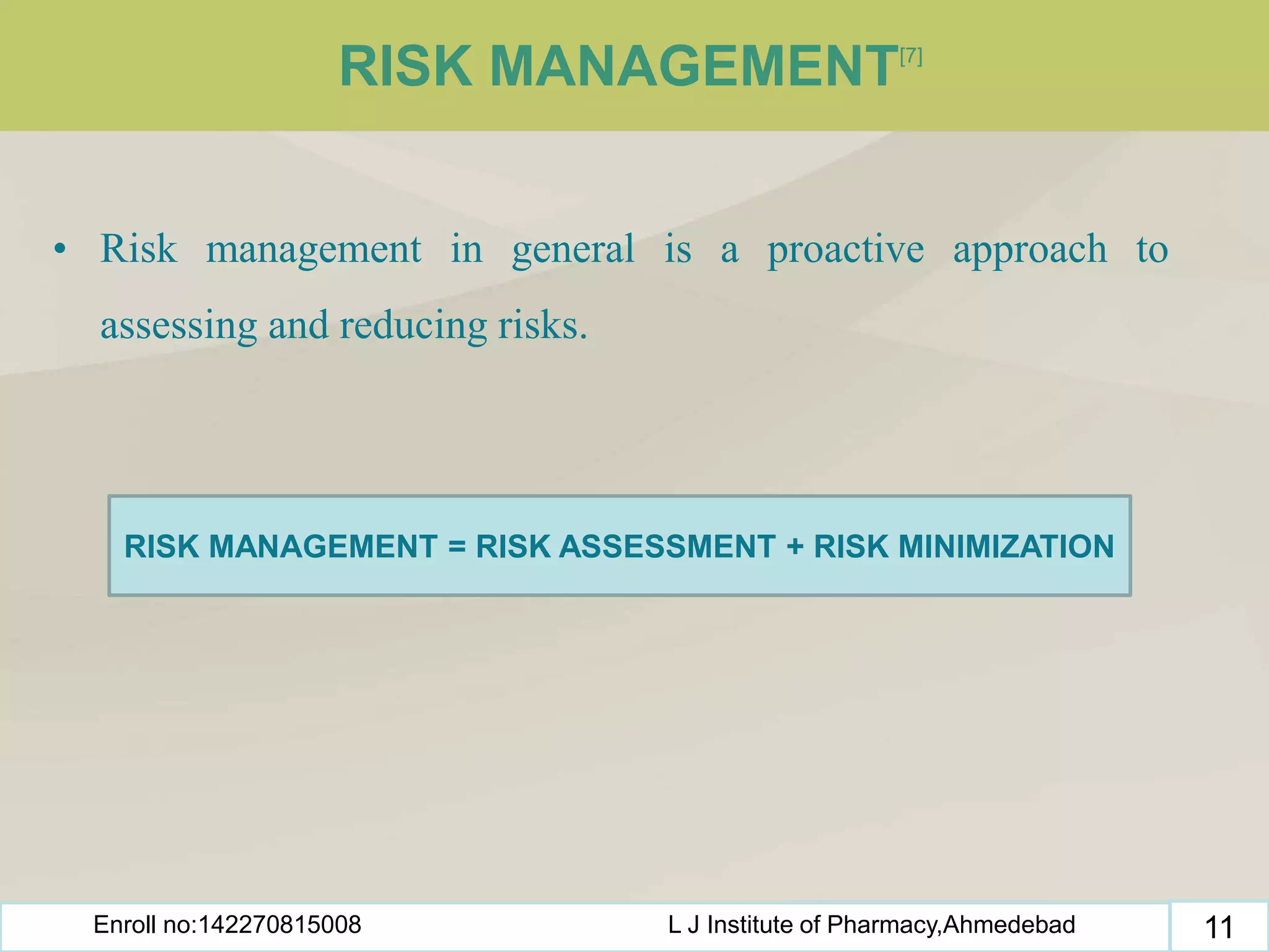 Risk management plan | PPTX