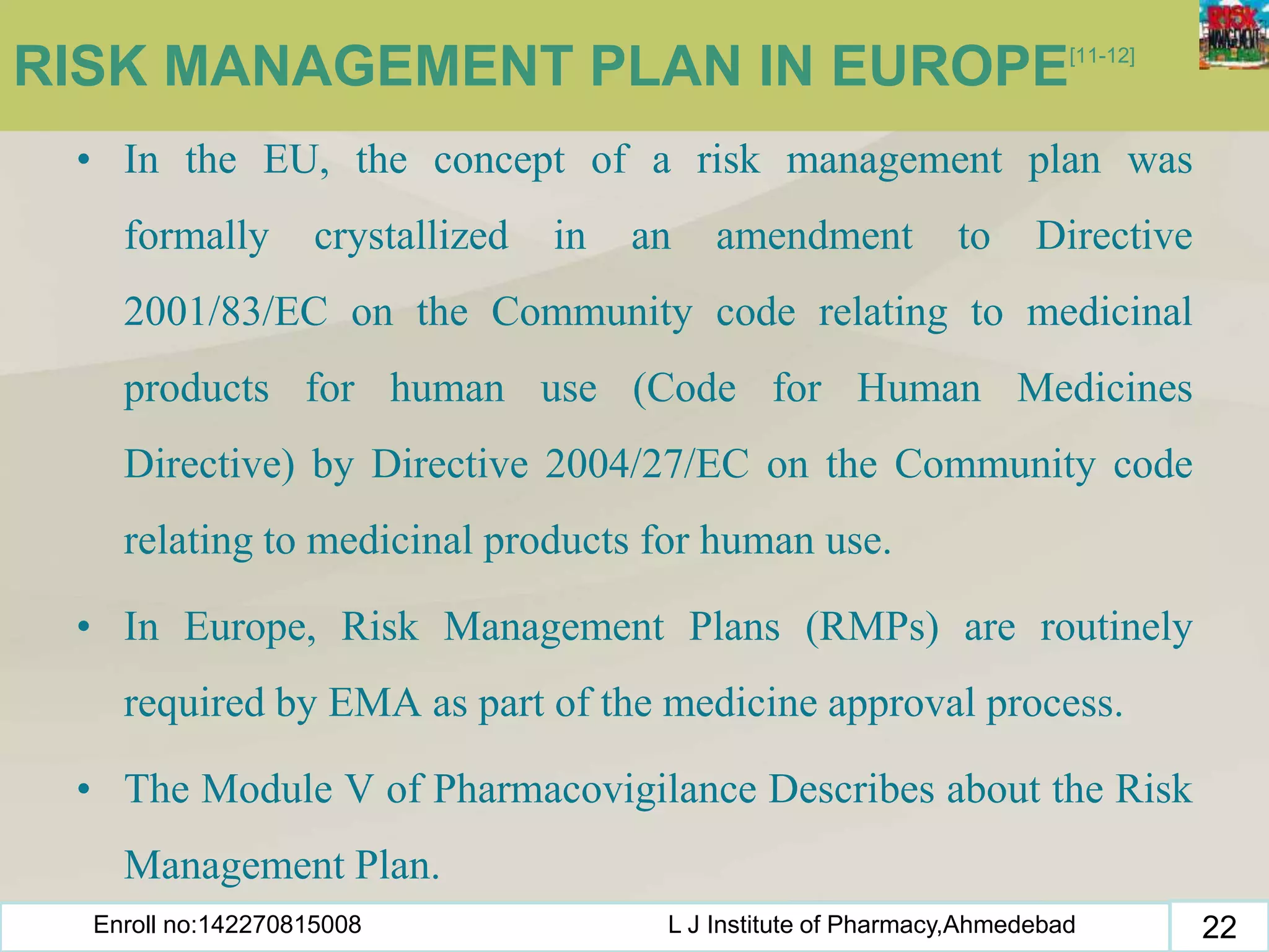 Risk management plan | PPTX