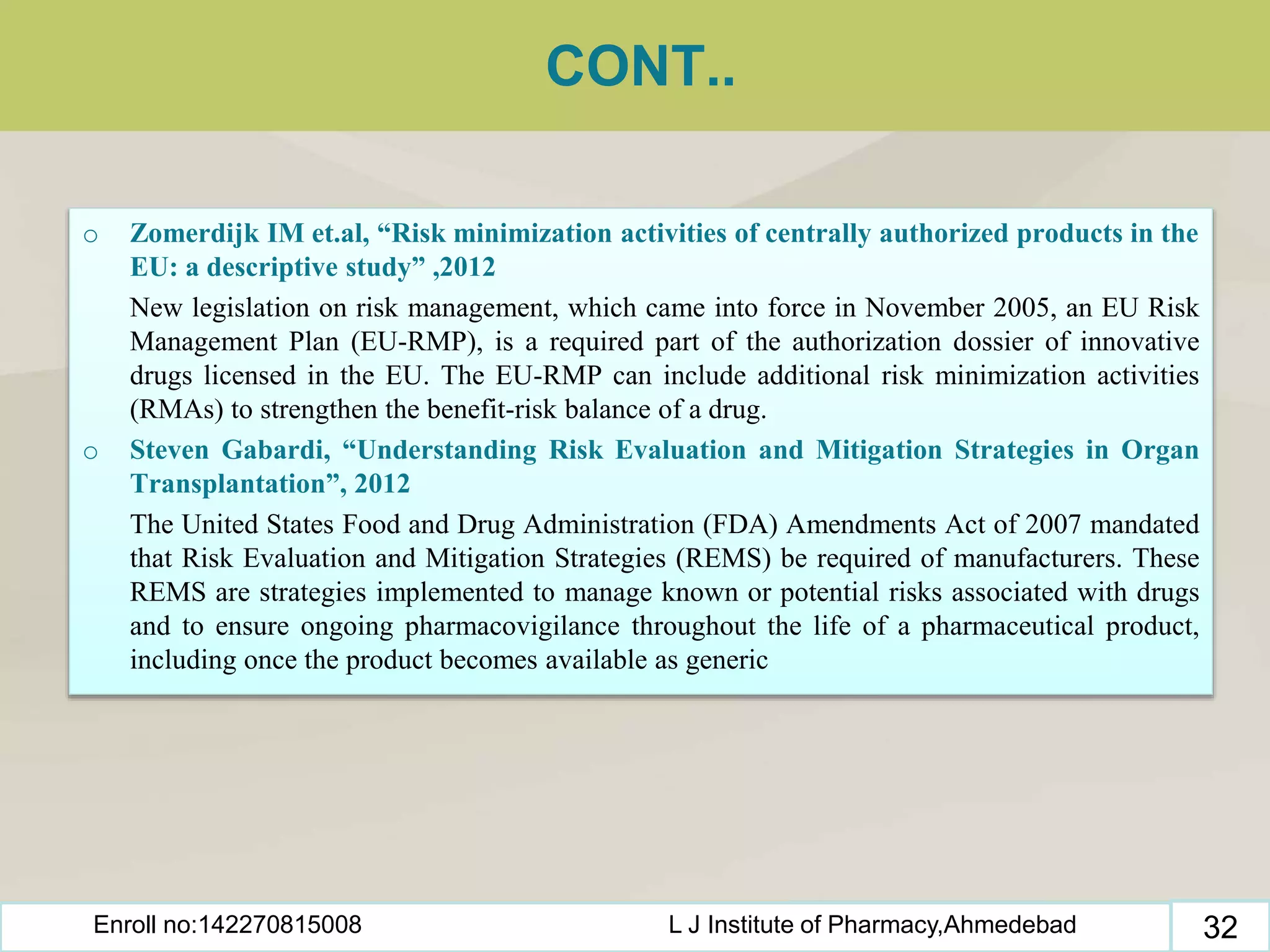 Risk management plan | PPTX