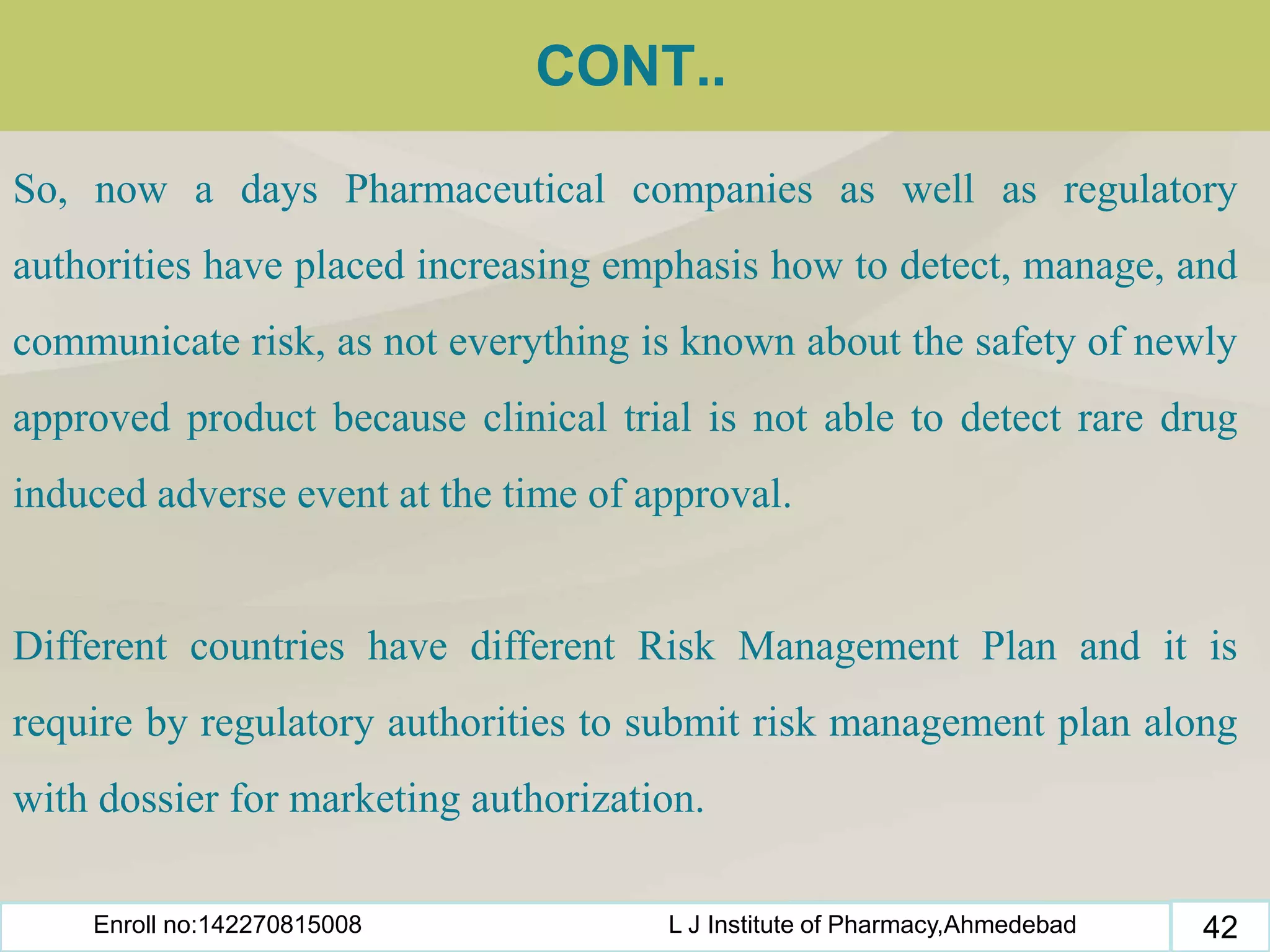 Risk management plan | PPTX