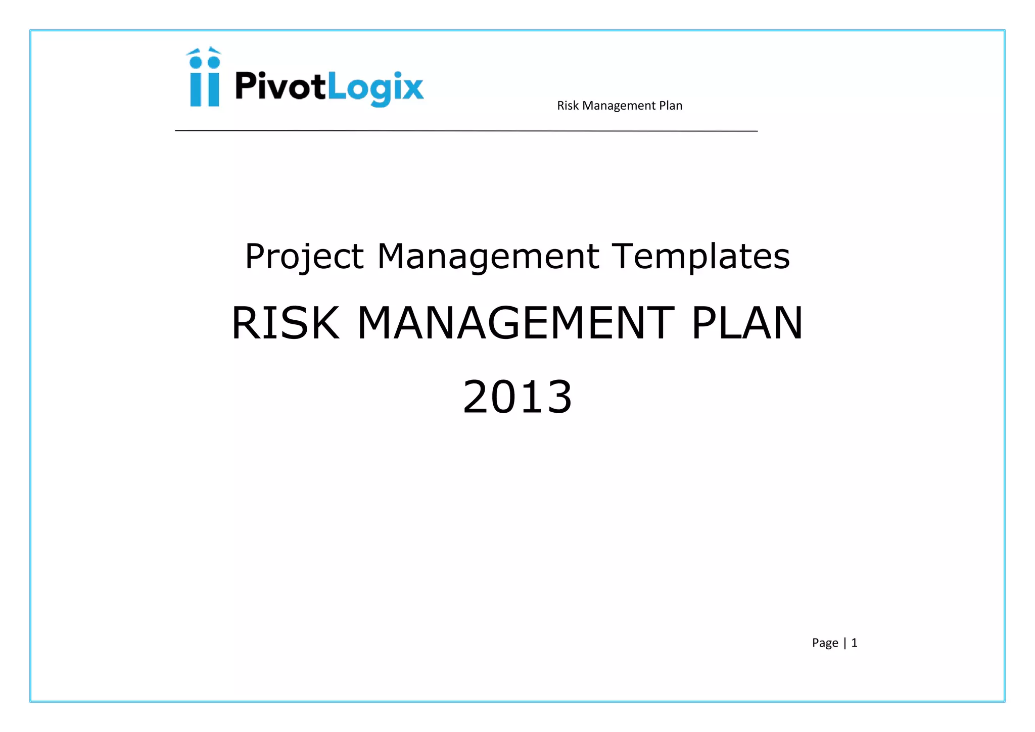 PMP - Risk Management plan & template | PDF