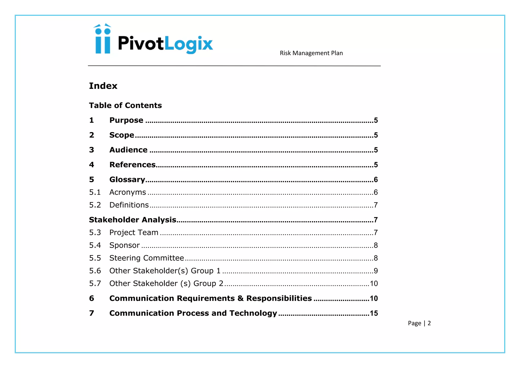 PMP - Risk Management plan & template | PDF