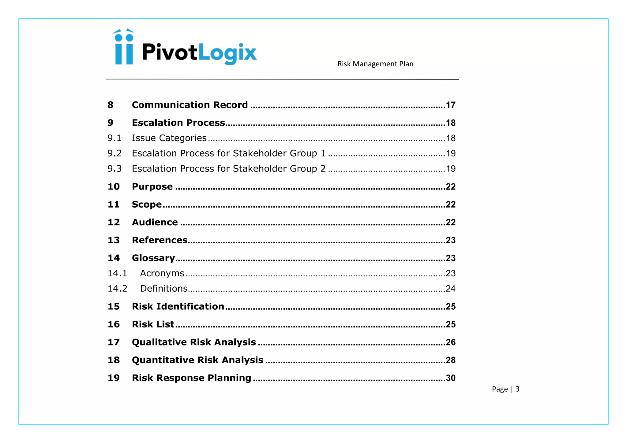 PMP - Risk Management plan & template | PDF