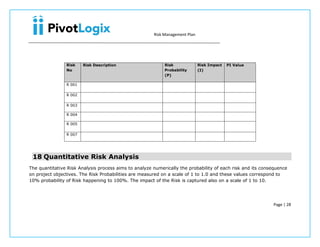 PMP - Risk Management plan & template | PDF