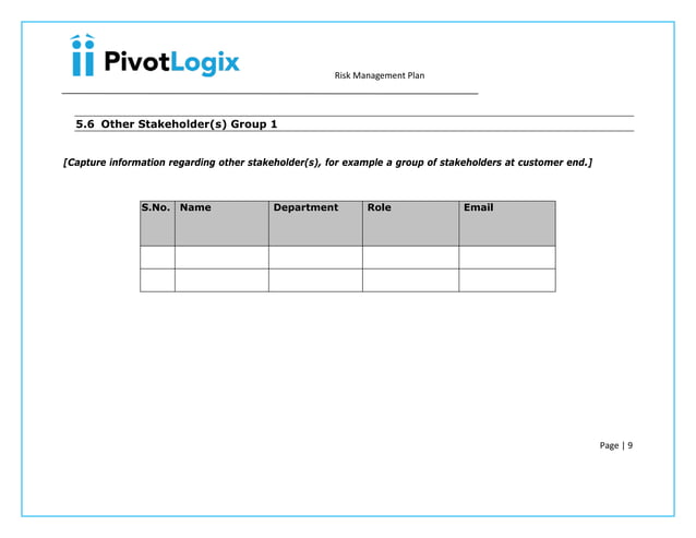 PMP - Risk Management plan & template | PDF | Business | Business and ...
