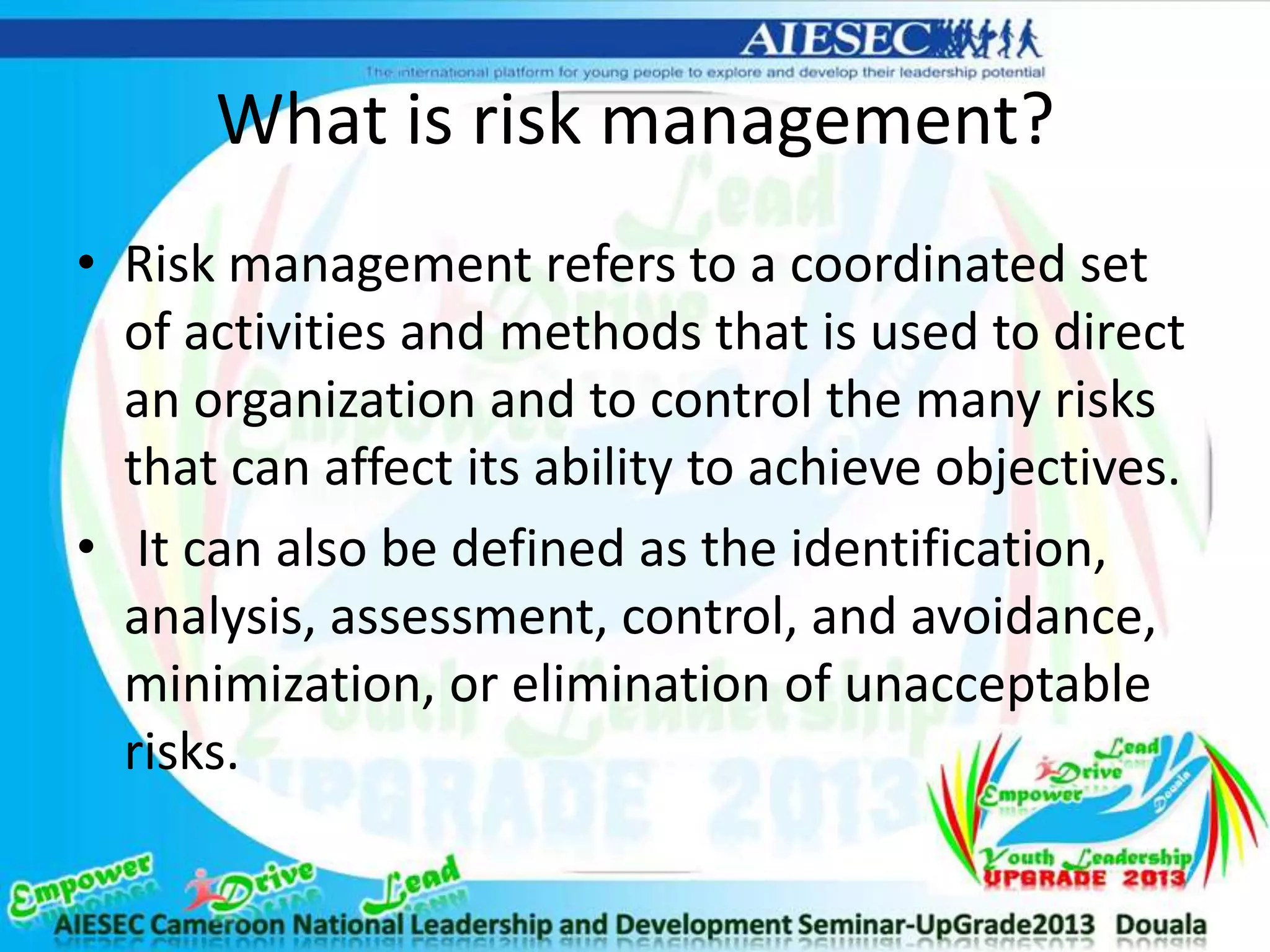 Risk management ppt mimi | PPTX