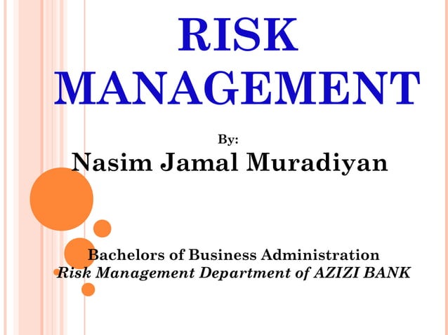Risk management Presentation | PPT
