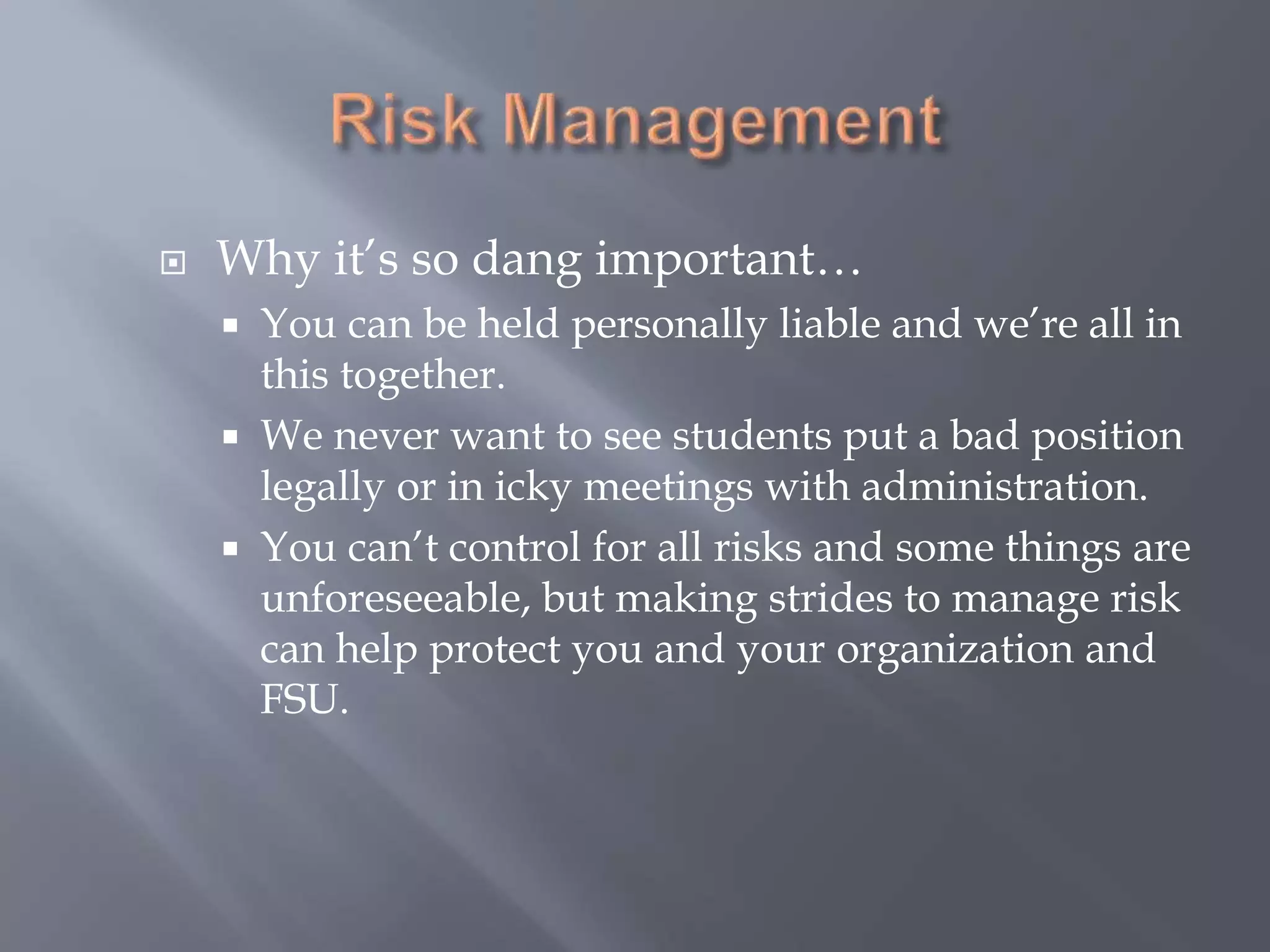 Risk management presentation | PPTX