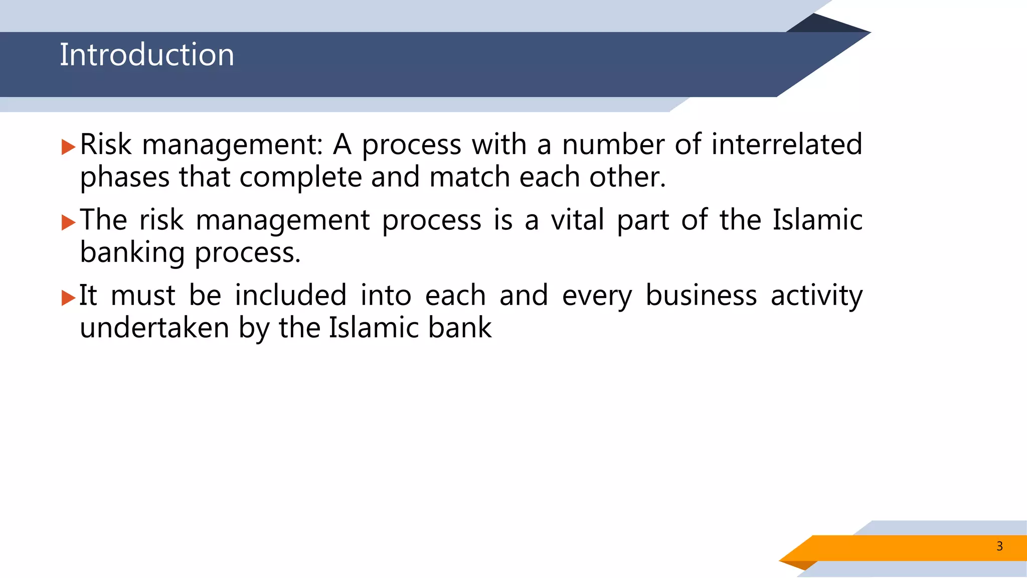 Risk Management Process in Islamic Banks | PPTX
