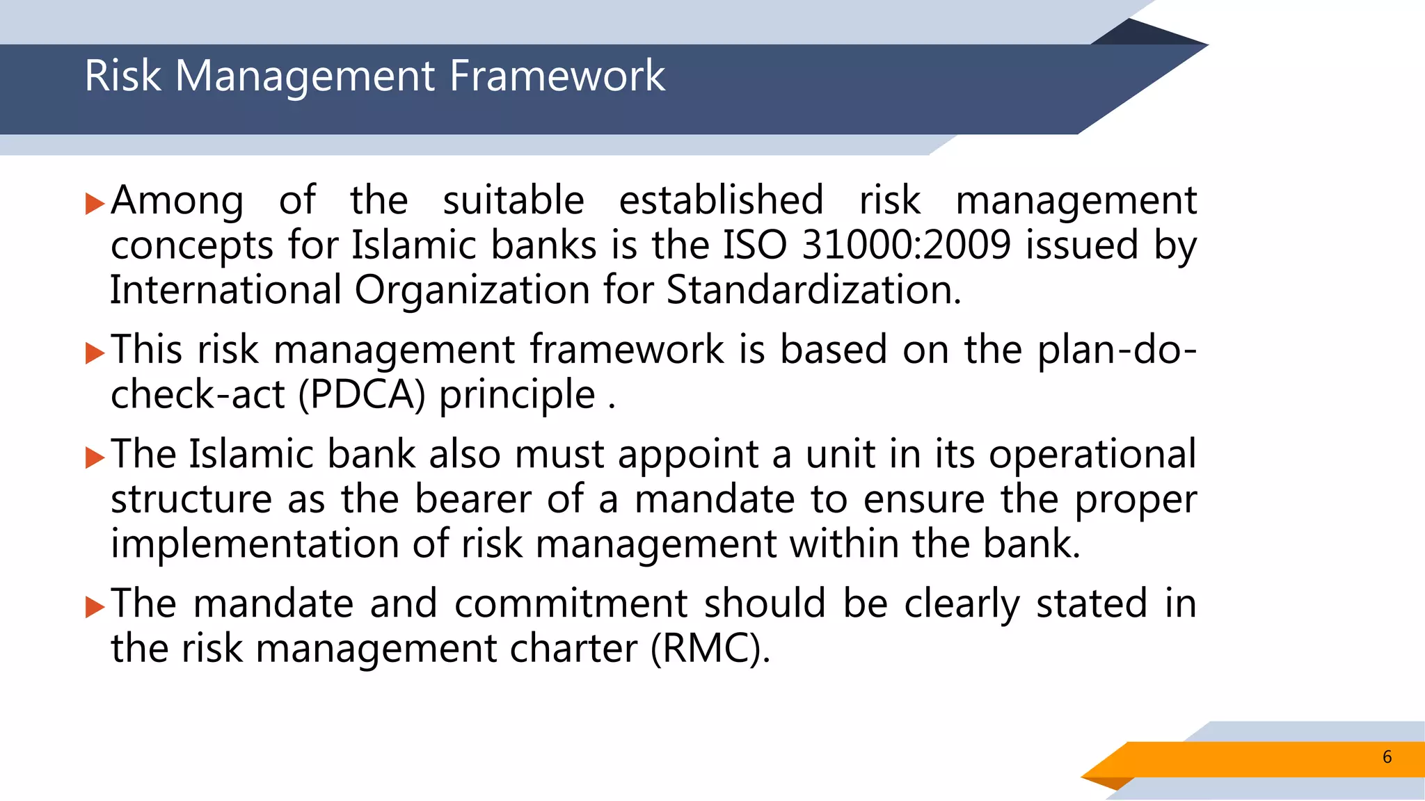 Risk Management Process in Islamic Banks | PPTX