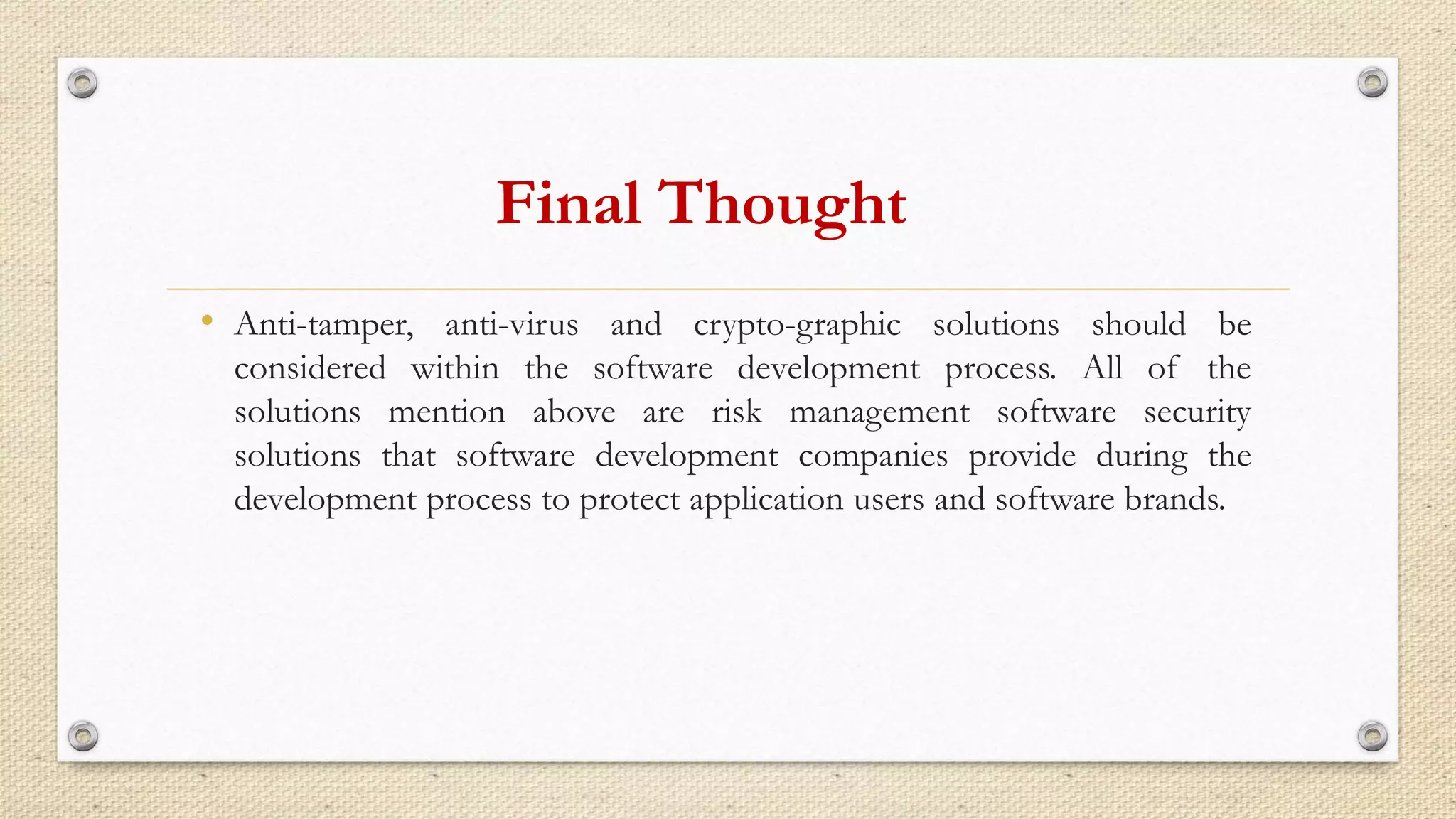 What are the Different Types of Software Security Solutions? | PPTX