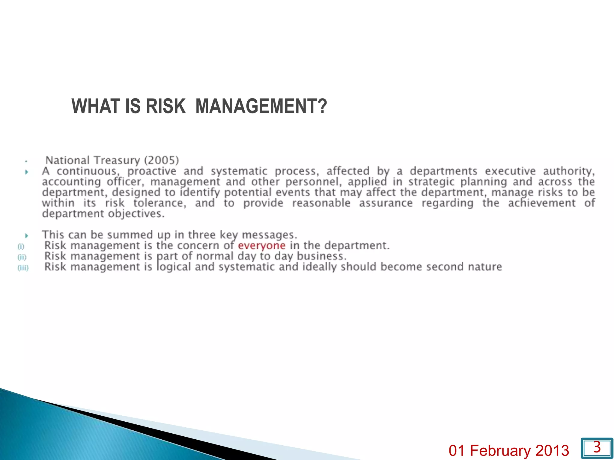 Risk management south african puclic sector | PPTX