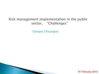 Risk management south african puclic sector | PPT
