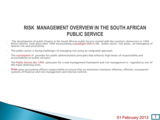 Risk management south african puclic sector | PPT