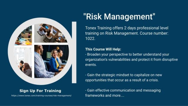 Risk management, types of risk, analysis, process tools [Tonex.Com] | PPTX