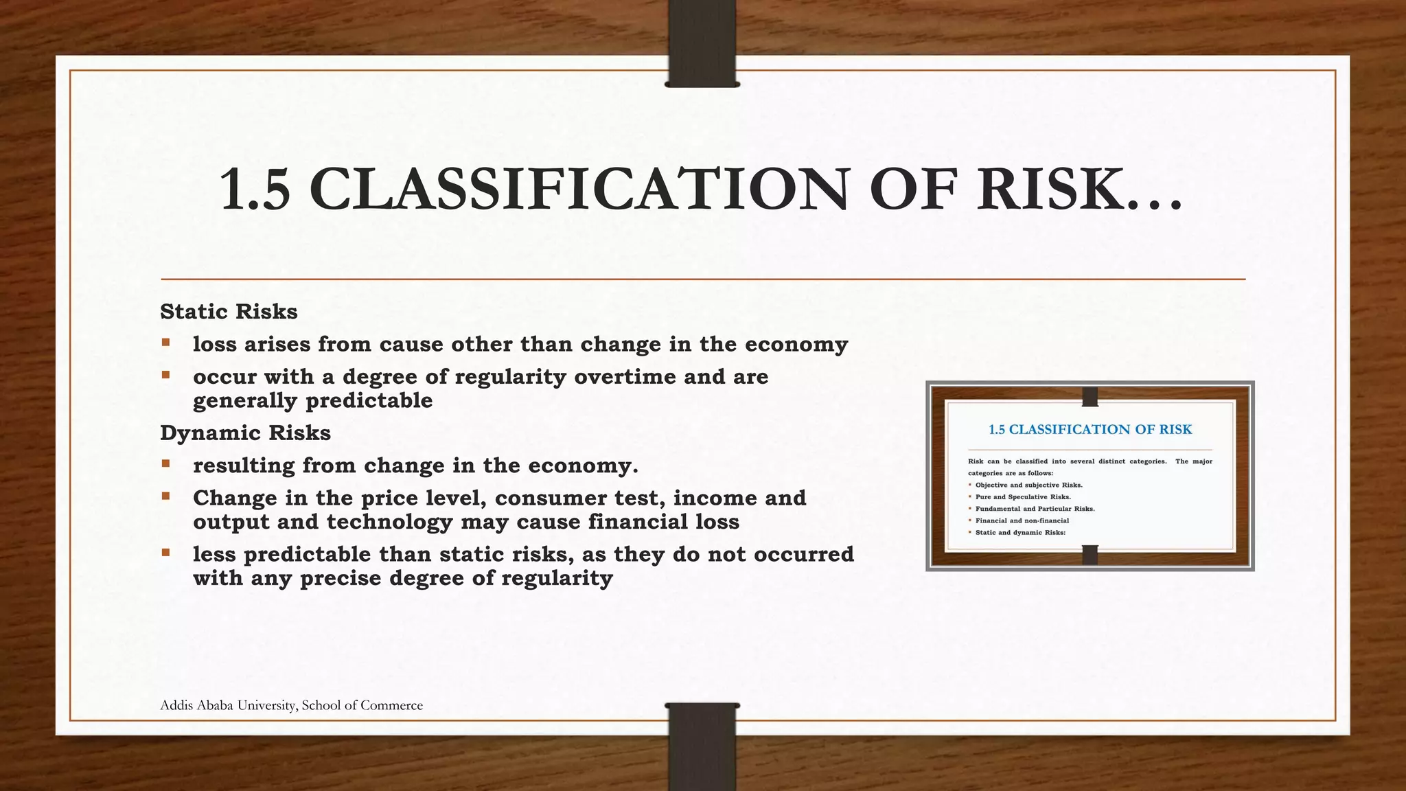 Risk managment and Insurance chap1-3 Addis Ababa University School of ...