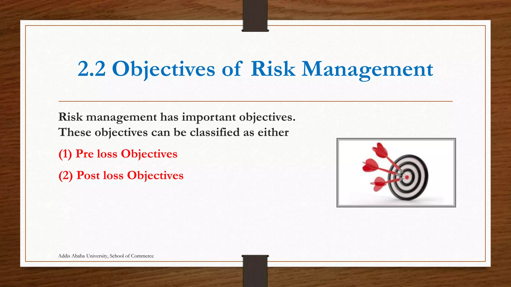 Risk managment and Insurance chap1-3 Addis Ababa University School of ...