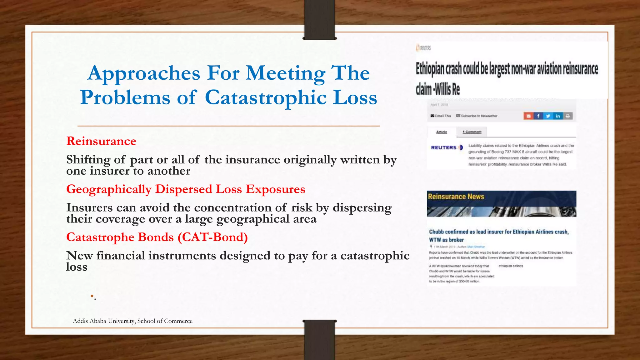 Risk managment and Insurance chap1-3 Addis Ababa University School of ...