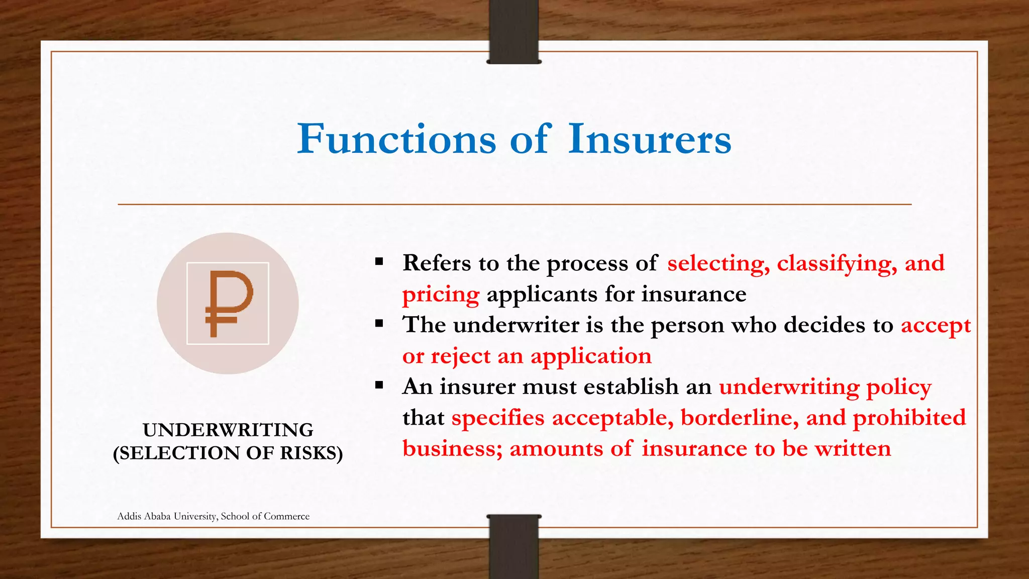 Risk managment and Insurance chap1-3 Addis Ababa University School of ...