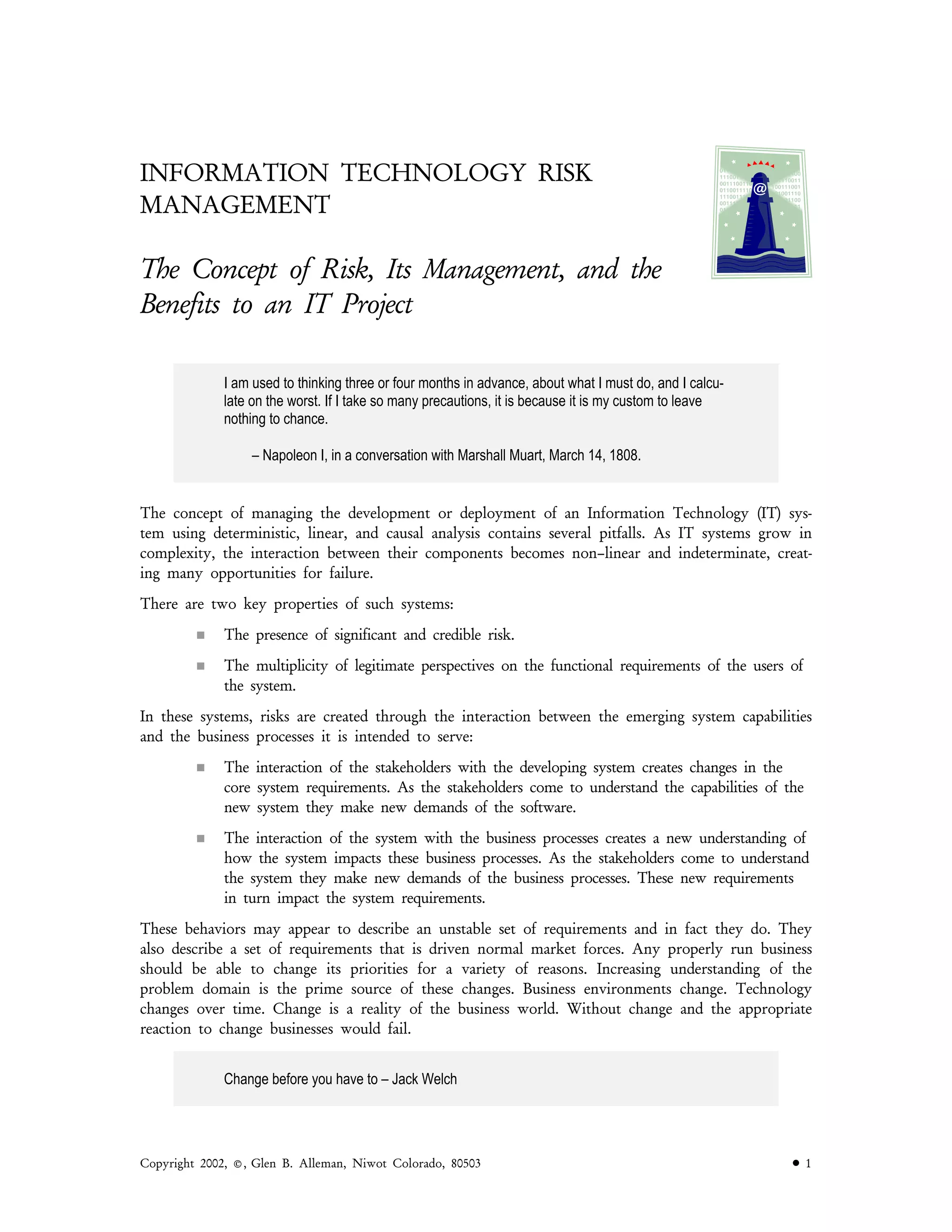 Information Technology Risk Management | PDF | Computer Software and ...