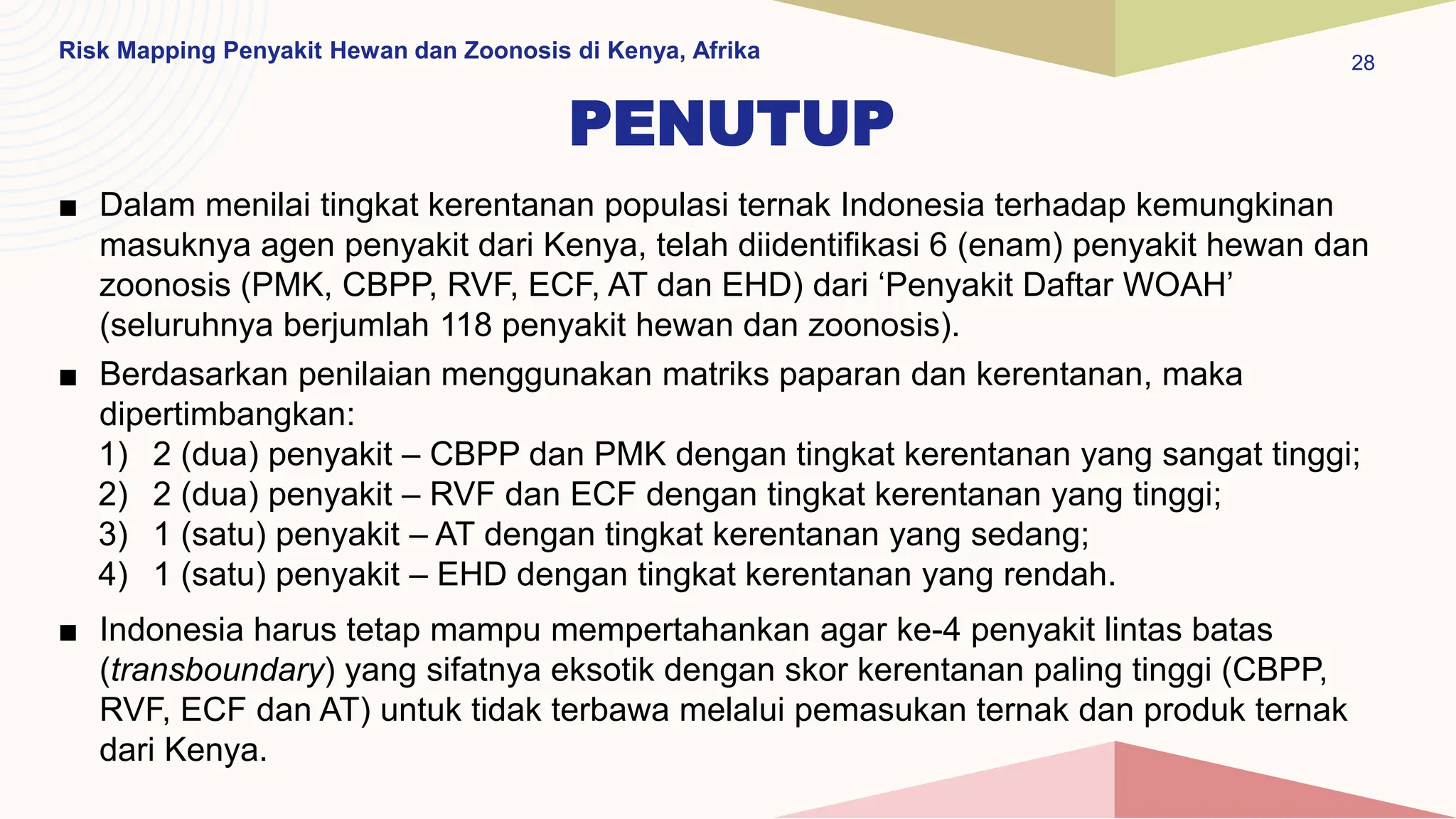 Risk mapping Penyakit Hewan dan Zoonosis di Kenya Afrika - 30 Januari ...