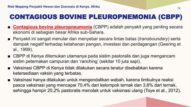 Risk mapping Penyakit Hewan dan Zoonosis di Kenya Afrika - 30 Januari ...