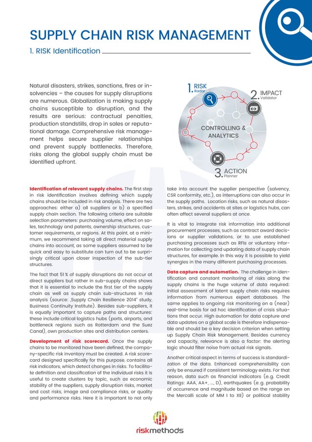 Supply Chain Risk Management Step 1: Risk Identification | PDF