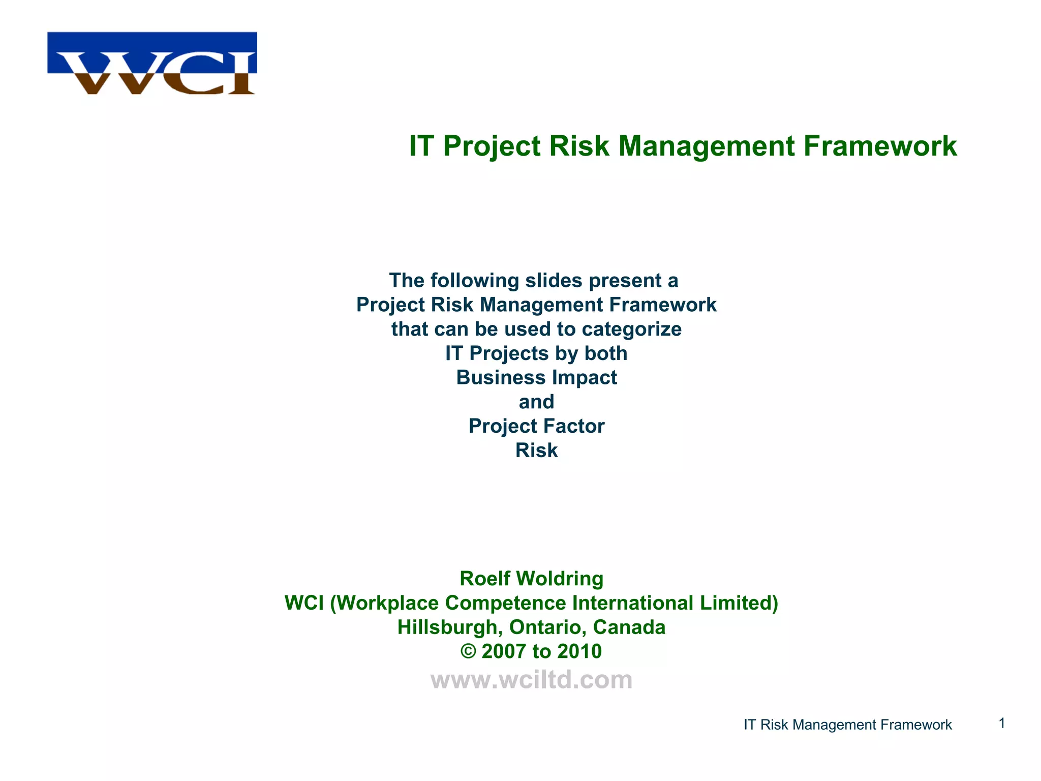 A Framework for Managing Project Risk | PPT