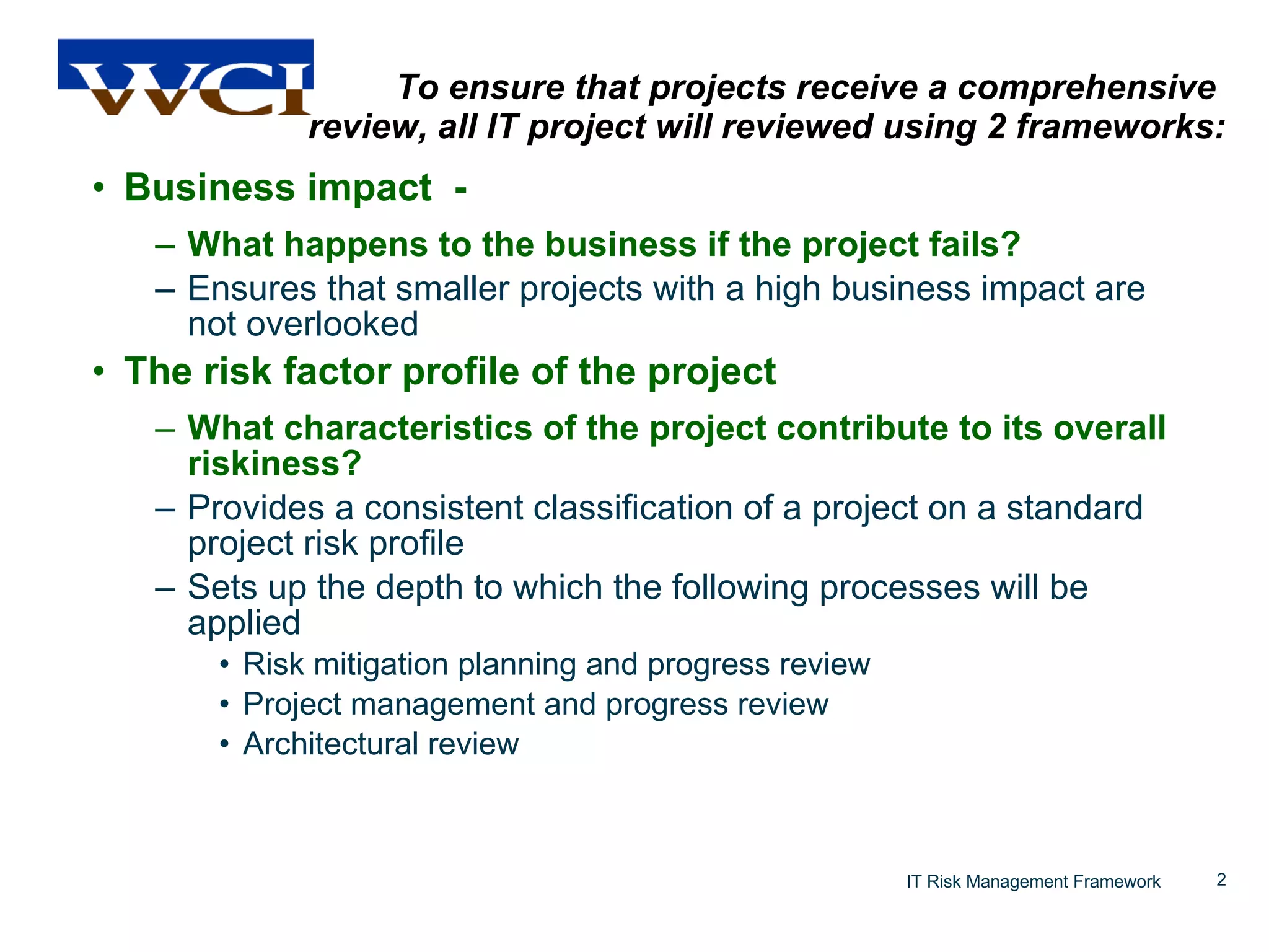A Framework for Managing Project Risk | PPT