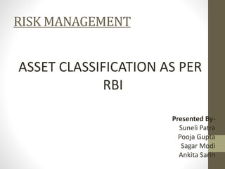 Asset Classification as per RBI,& Non performing assets | PPTX ...